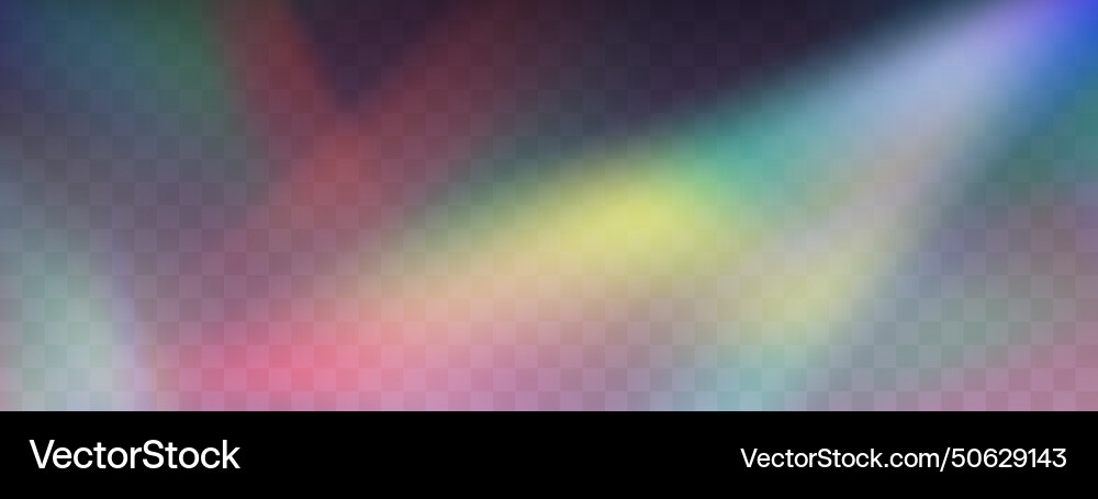 Blurred rainbow refraction overlay effect light Vector Image