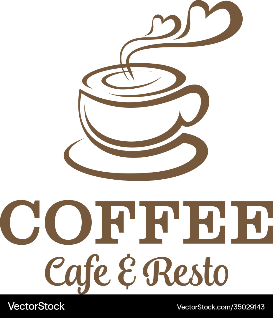 Coffee logo for cafe resto and product label Vector Image