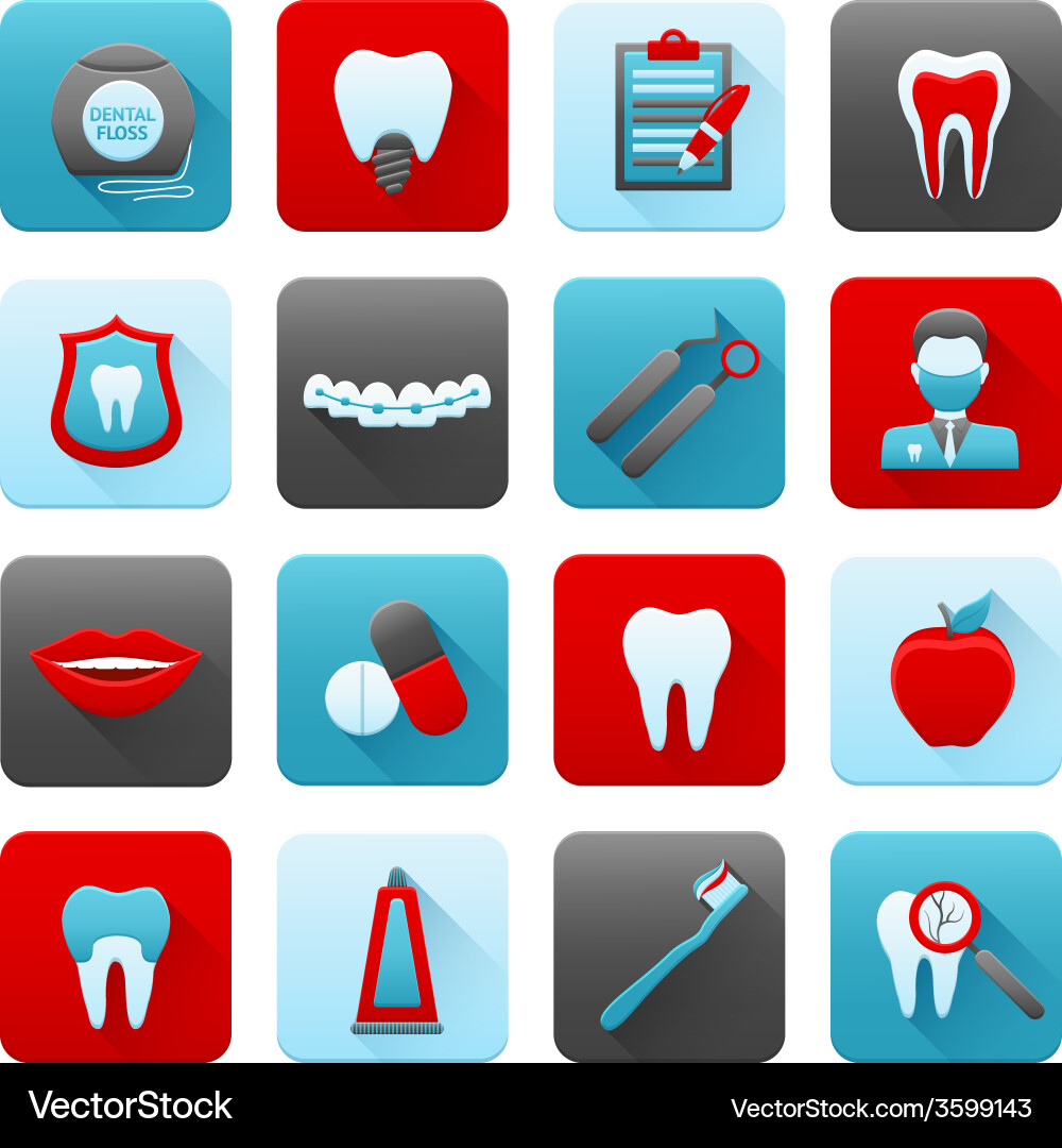 Dental icons set Royalty Free Vector Image - VectorStock