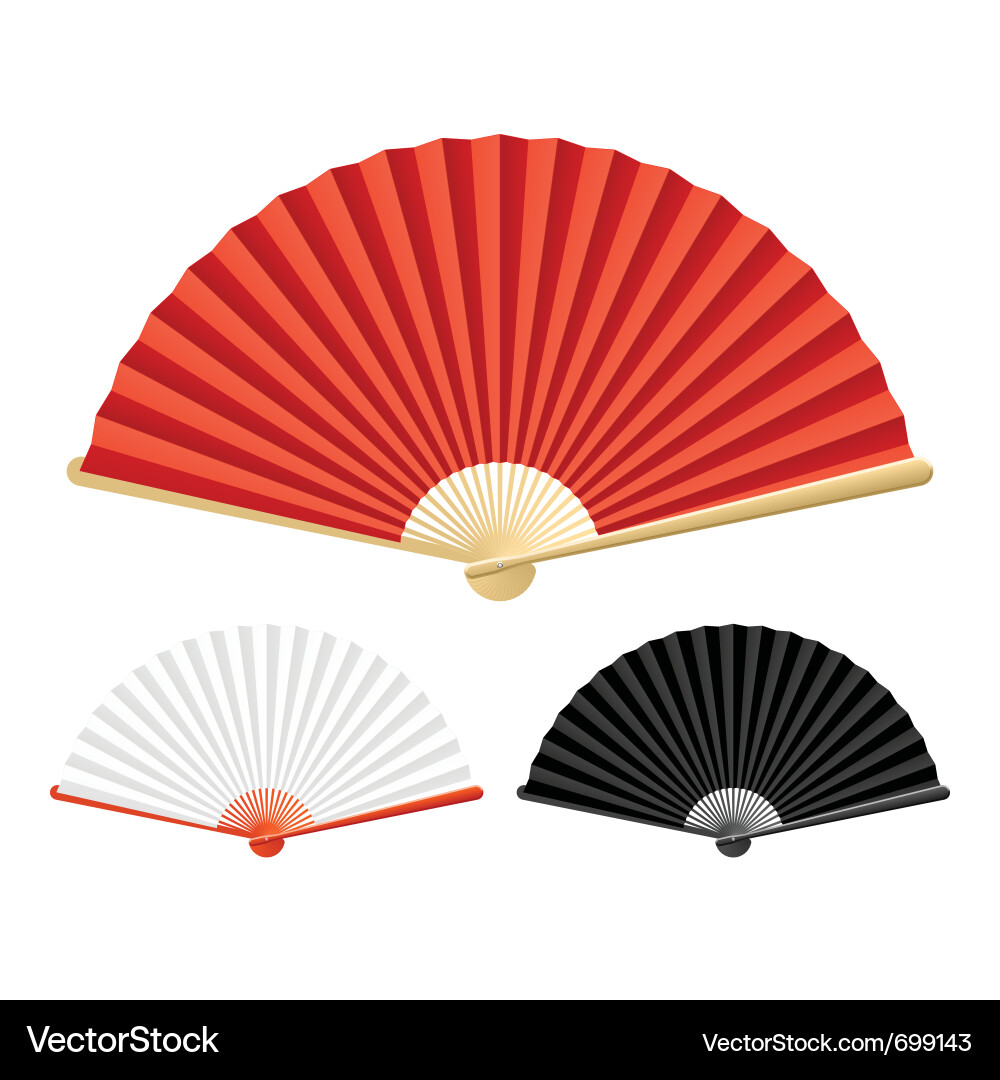 Folding fan Royalty Free Vector Image - VectorStock