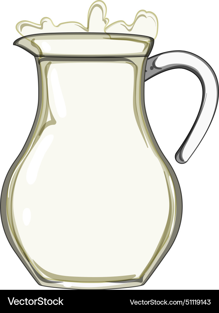 Glass milk jug cartoon Royalty Free Vector Image