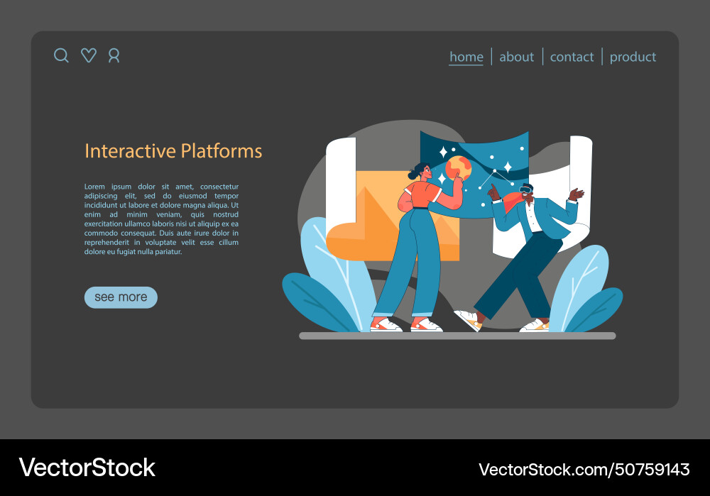 Interactive platforms concept in virtual tourism Vector Image