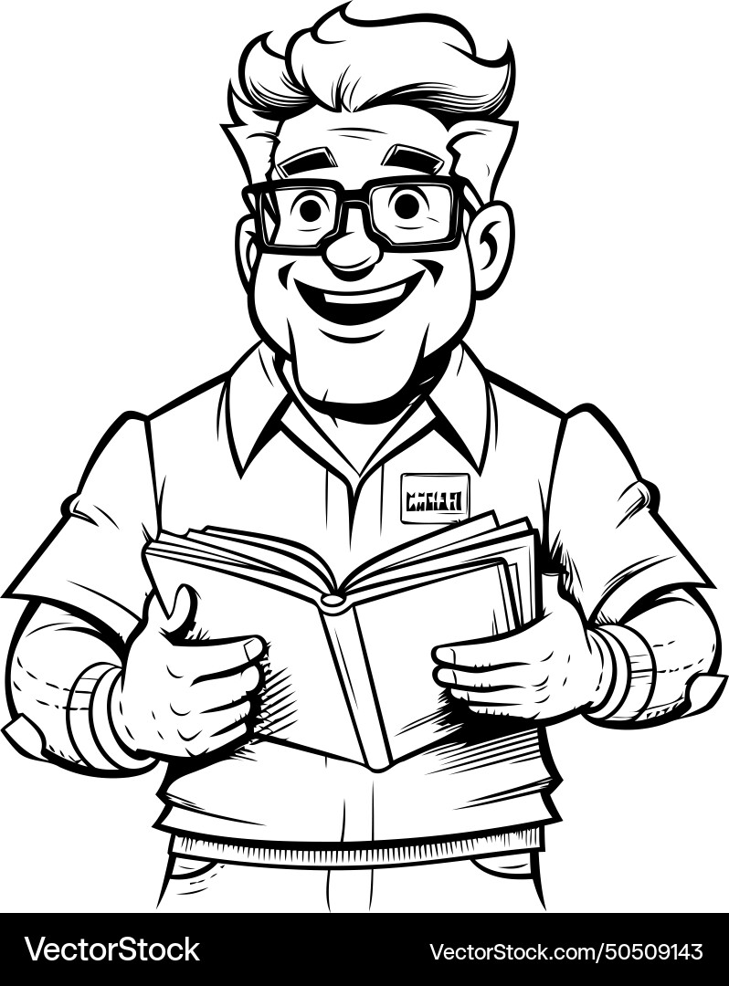 Man reading a book Royalty Free Vector Image - VectorStock