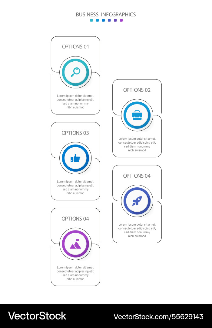 Vertical progress bar featuring 5 arrow-shaped Vector Image