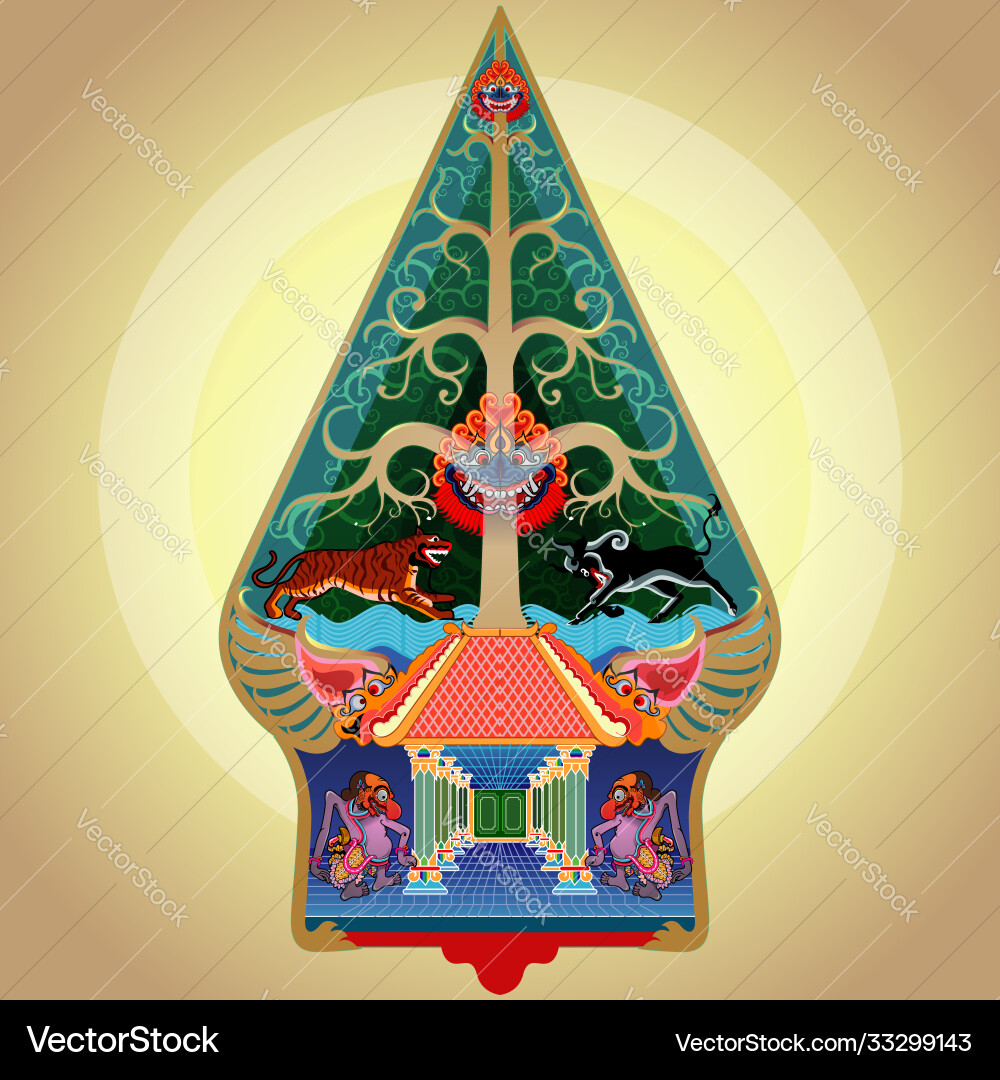 Wayang kayon or tree life Royalty Free Vector Image