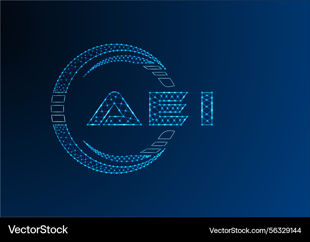 AEI Low Poly Letter Logo Royalty Free Vector Image