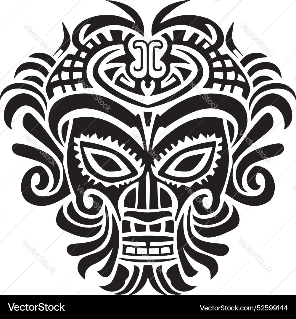 Cultural Canvas Dayak Pattern Icon Depicting Vector Image 