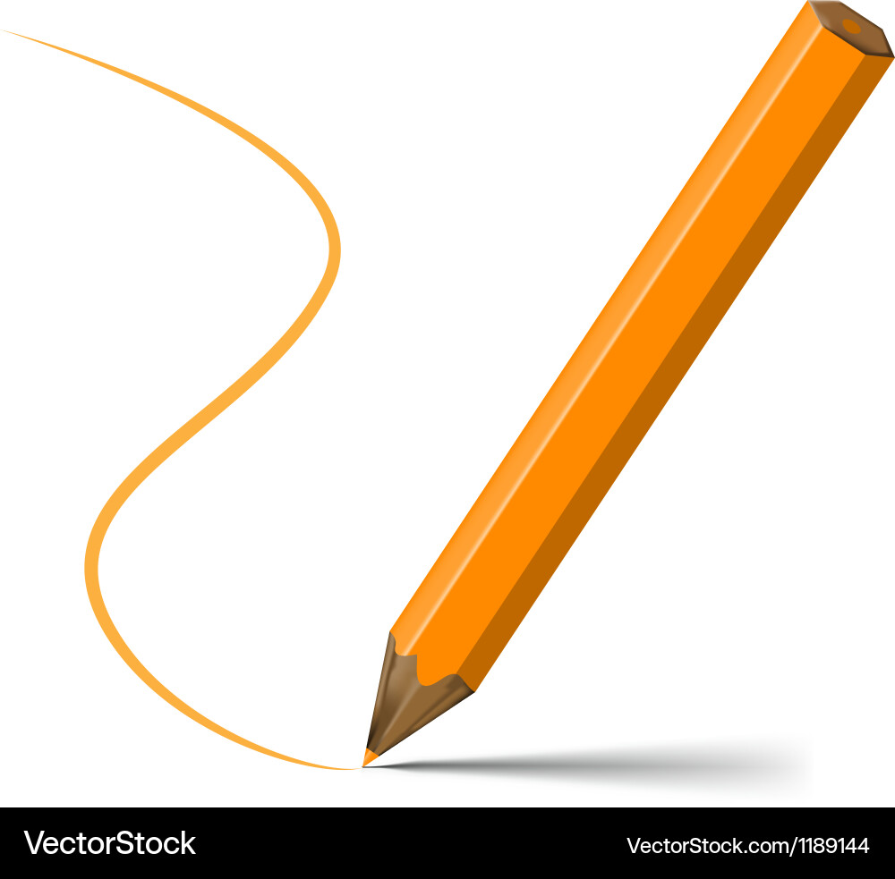 Orange pencil Royalty Free Vector Image - VectorStock
