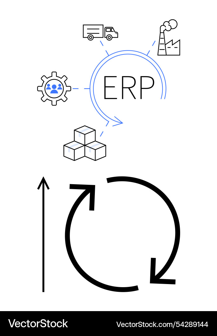 Streamlined erp system for manufacturing Vector Image