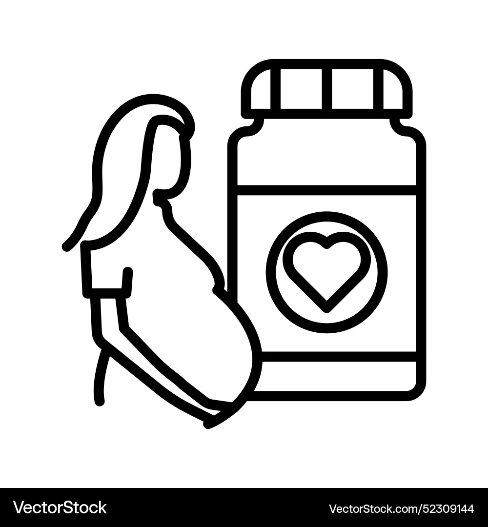 Supplements for pregnant women icon linear logo Vector Image