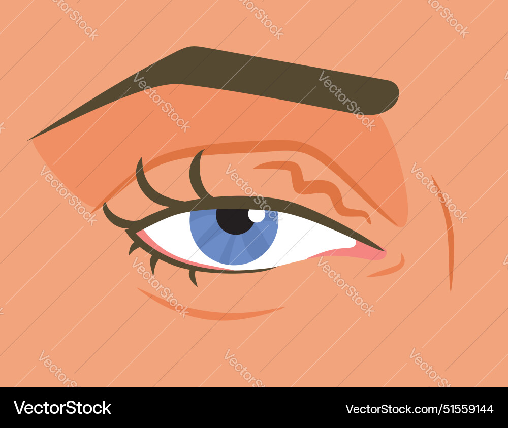 Tired eye twitching with health problems Vector Image