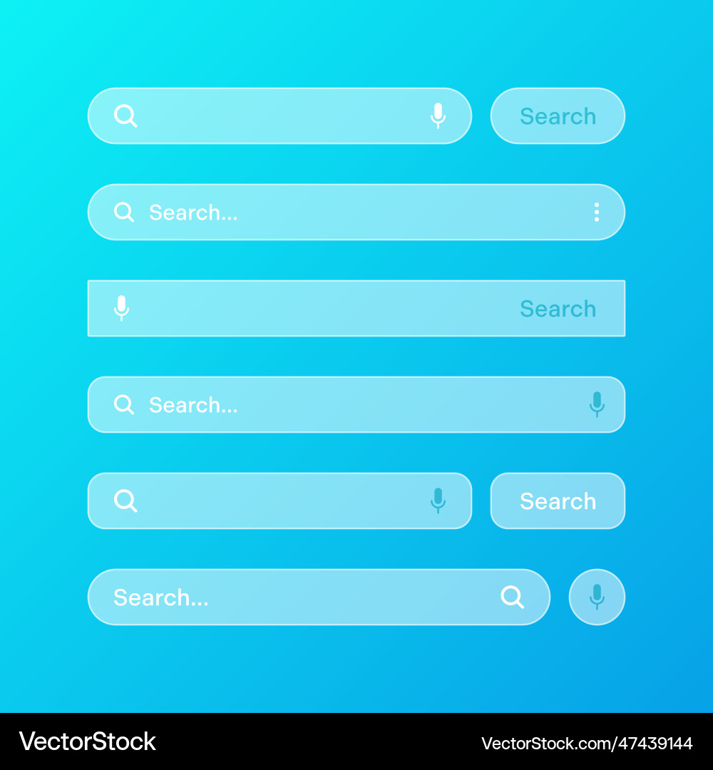 Various transparent search bar templates internet Vector Image