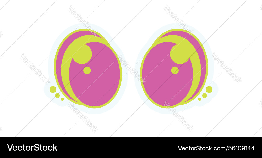 Y2k abstract eyes sticker Royalty Free Vector Image