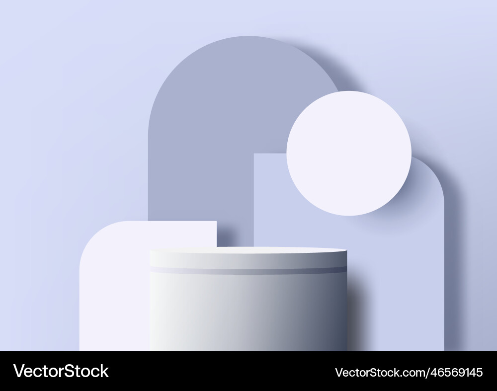 3d realistic blue and white podium shelf Vector Image