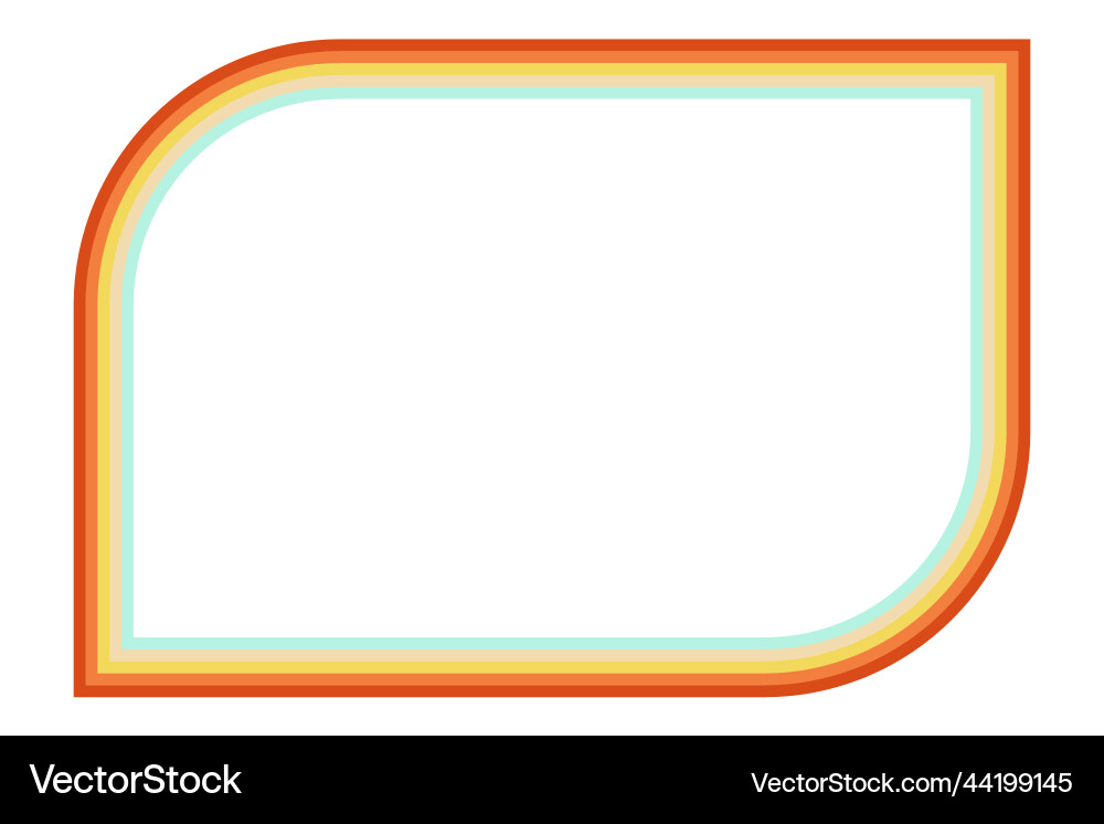 70s style retro colors frame template stripes Vector Image