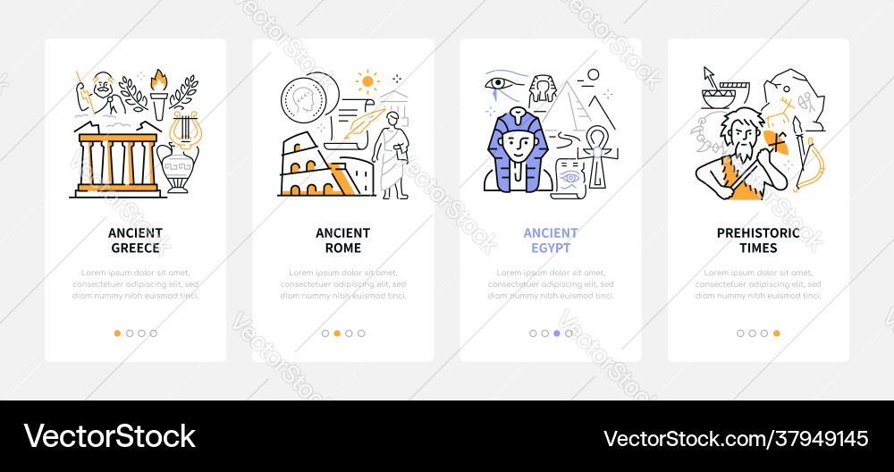 Ancient civilizations - modern line design style Vector Image