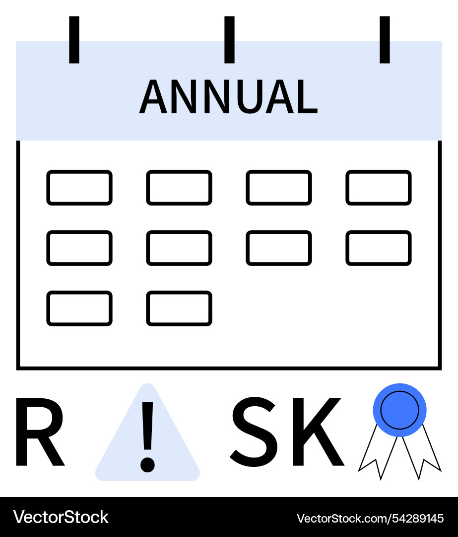 Annual planning calendar with risk management Vector Image