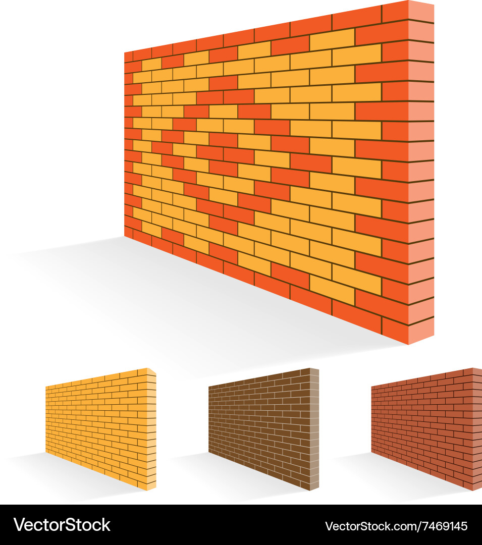 Brick wall set Royalty Free Vector Image - VectorStock