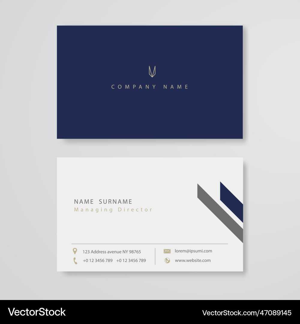 Business card flat design template Royalty Free Vector Image