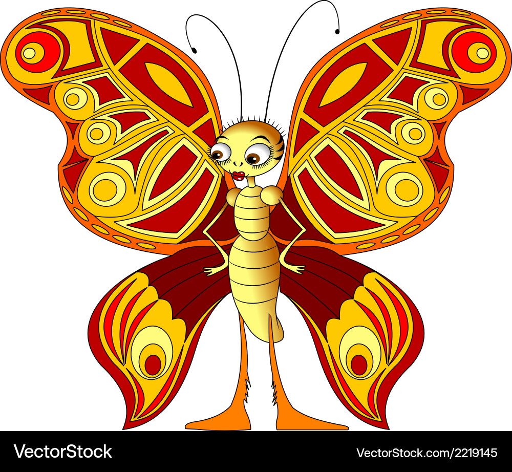 Butterfly cartoon Royalty Free Vector Image - VectorStock