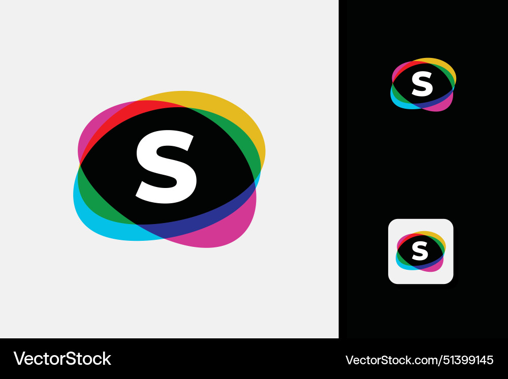 Colorful letter s logo design template Royalty Free Vector