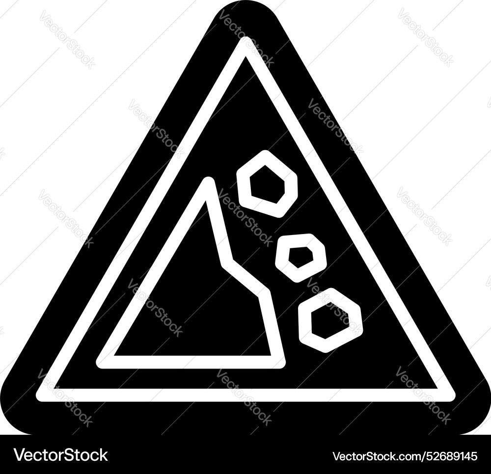 Falling rocks icon Royalty Free Vector Image - VectorStock