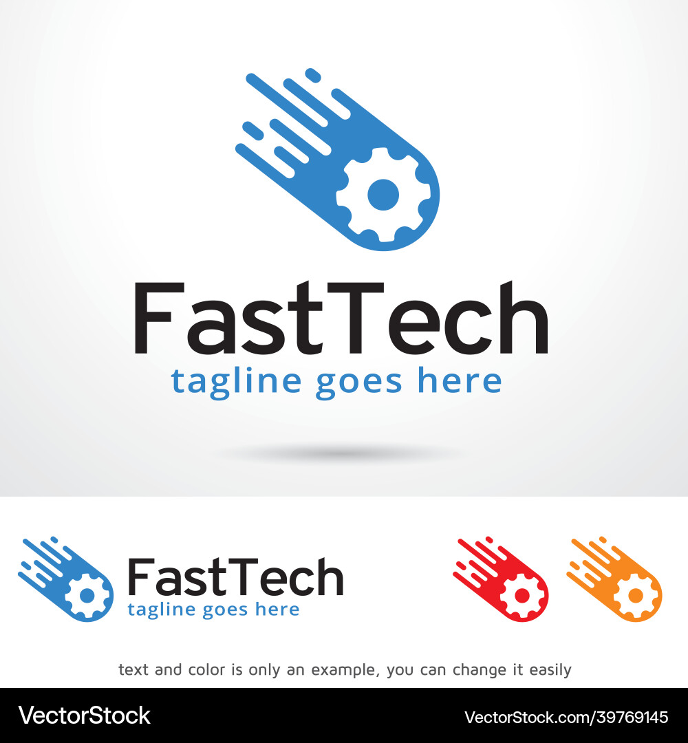 Fast tech logo template Royalty Free Vector Image