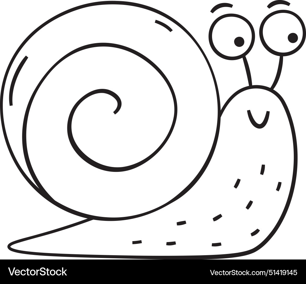 Happy snail doodle Royalty Free Vector Image - VectorStock
