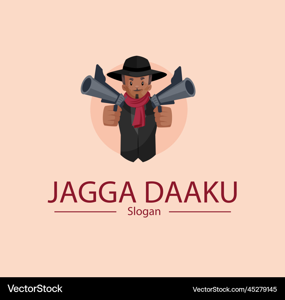 Jagga daaku mascot logo Royalty Free Vector Image