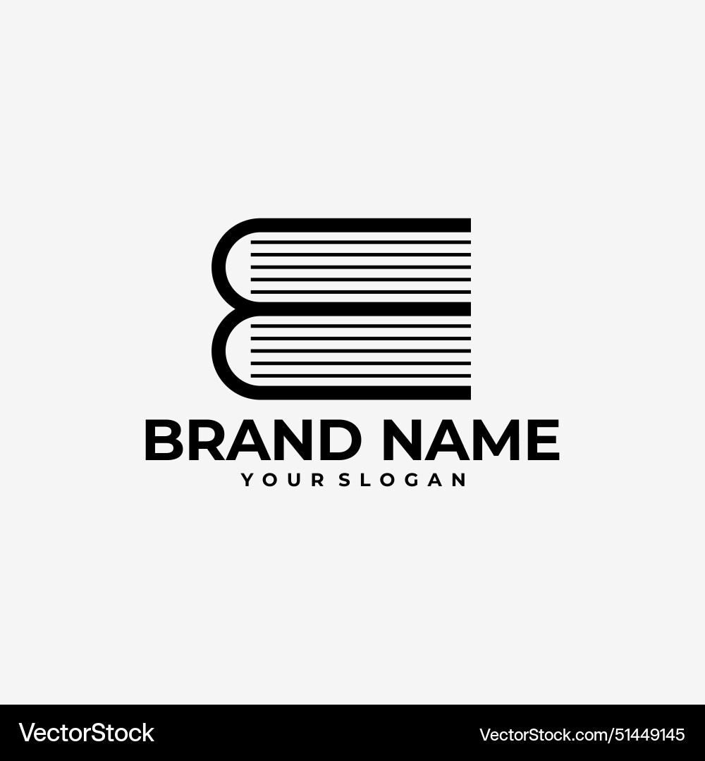 Letter e initial book logo icon Royalty Free Vector Image