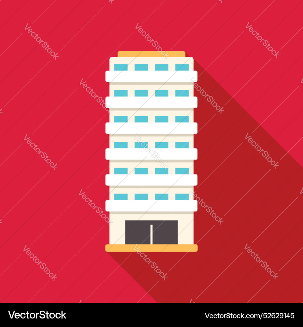 Modern office building standing tall on red Vector Image