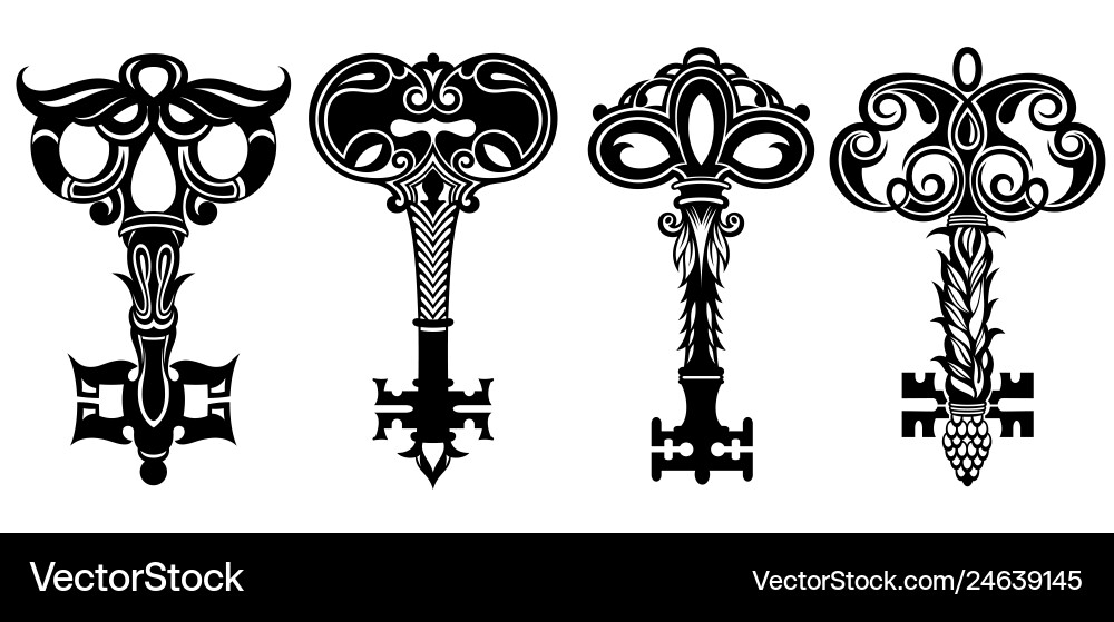 Old keys Royalty Free Vector Image - VectorStock