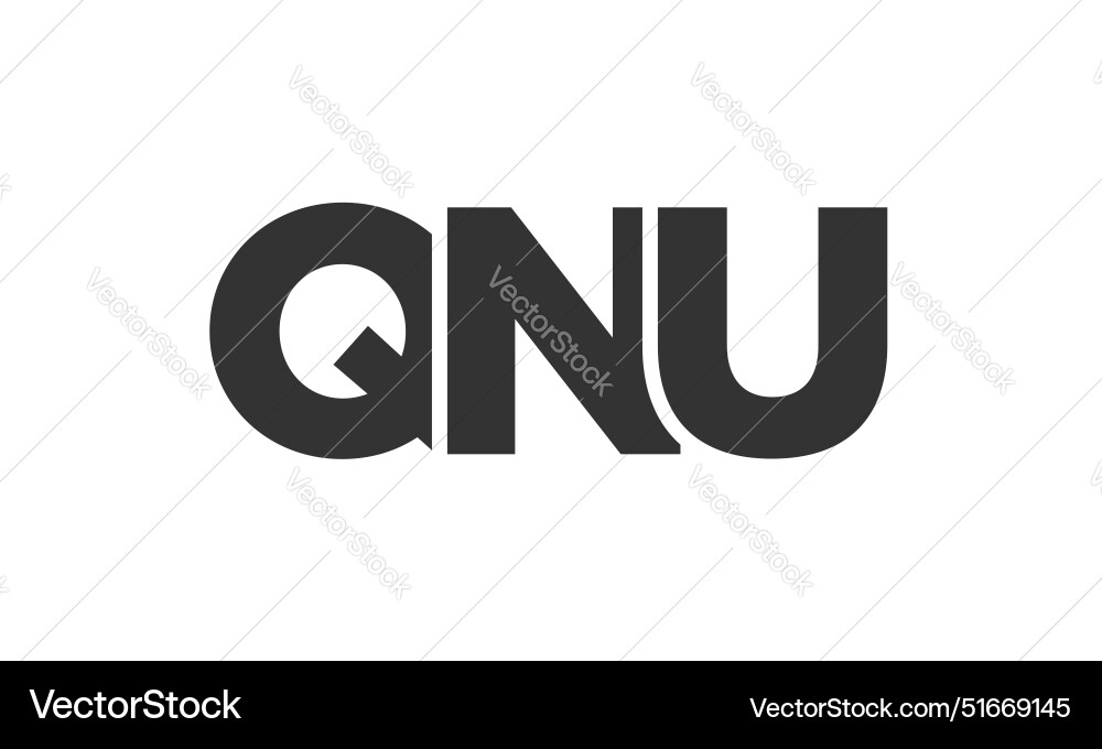 Qnu logo design template with strong and modern Vector Image