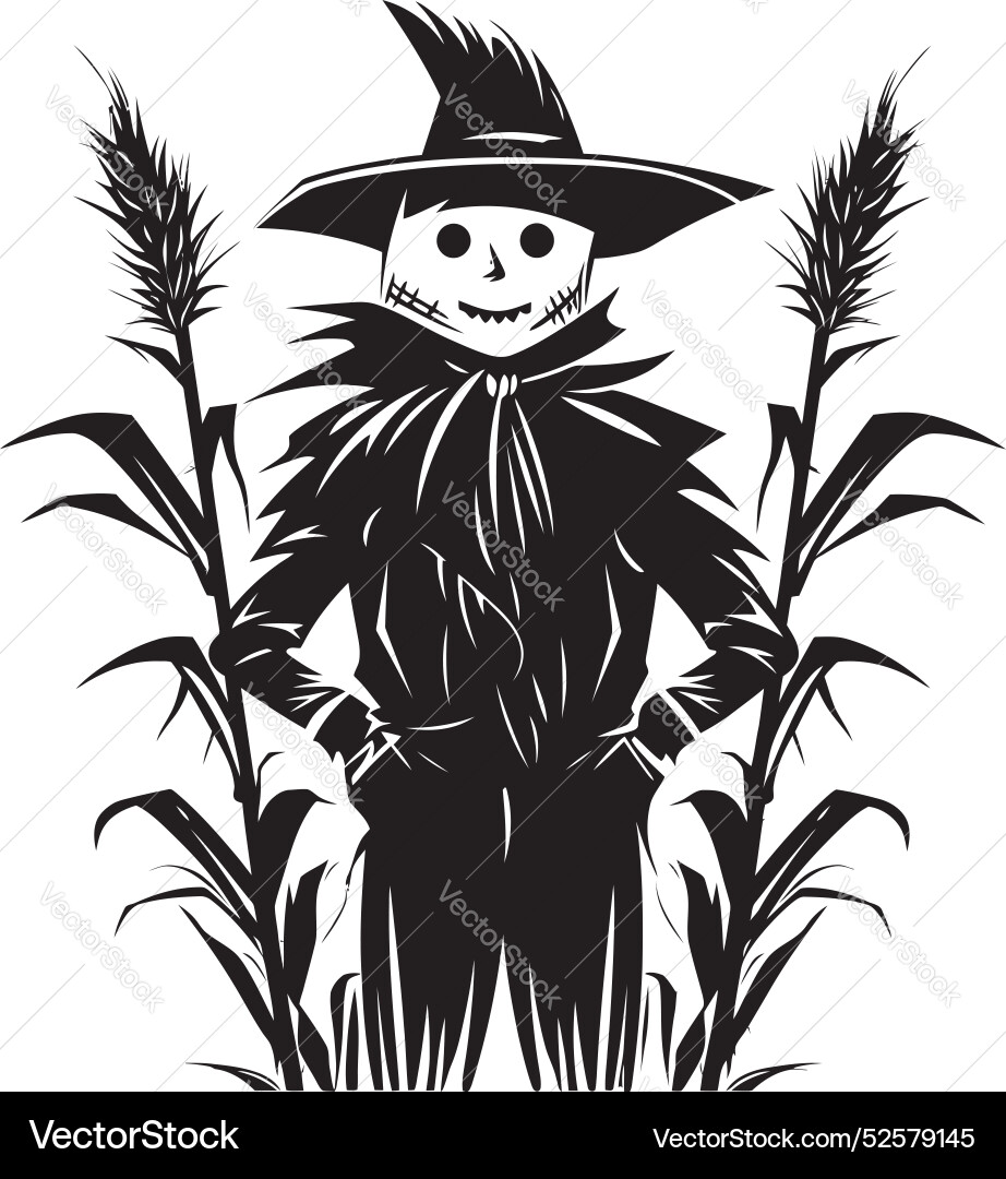 Spookystake symbol black scarecrow logo Royalty Free Vector