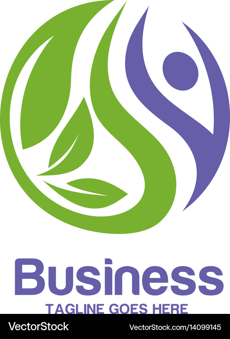 Wellness & Nature Logo Royalty Free Vector Image