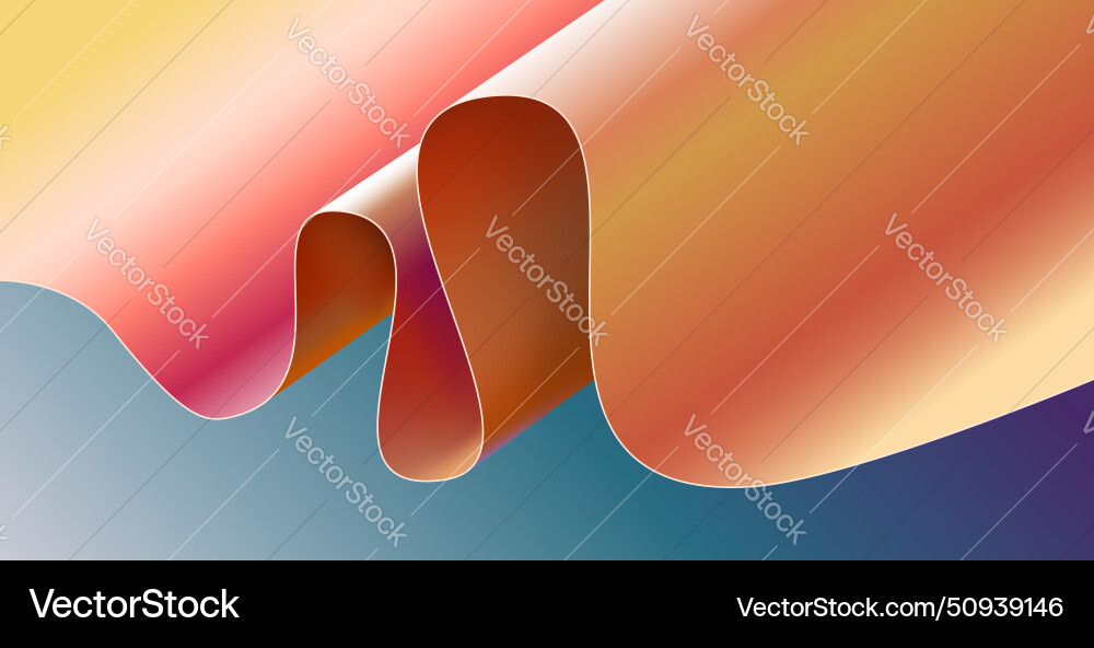 3d abstract wave ribbon background element Vector Image