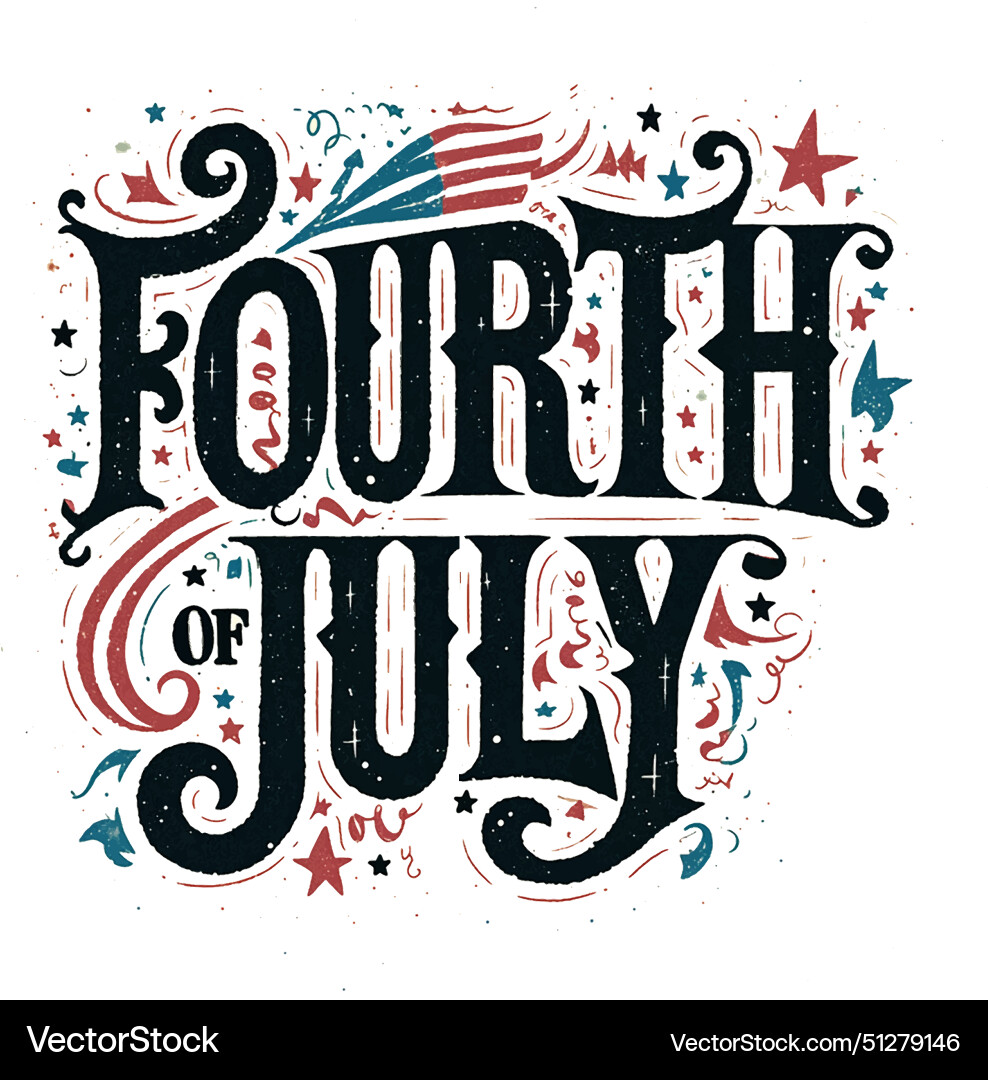 A black and white poster with the words fourth Vector Image