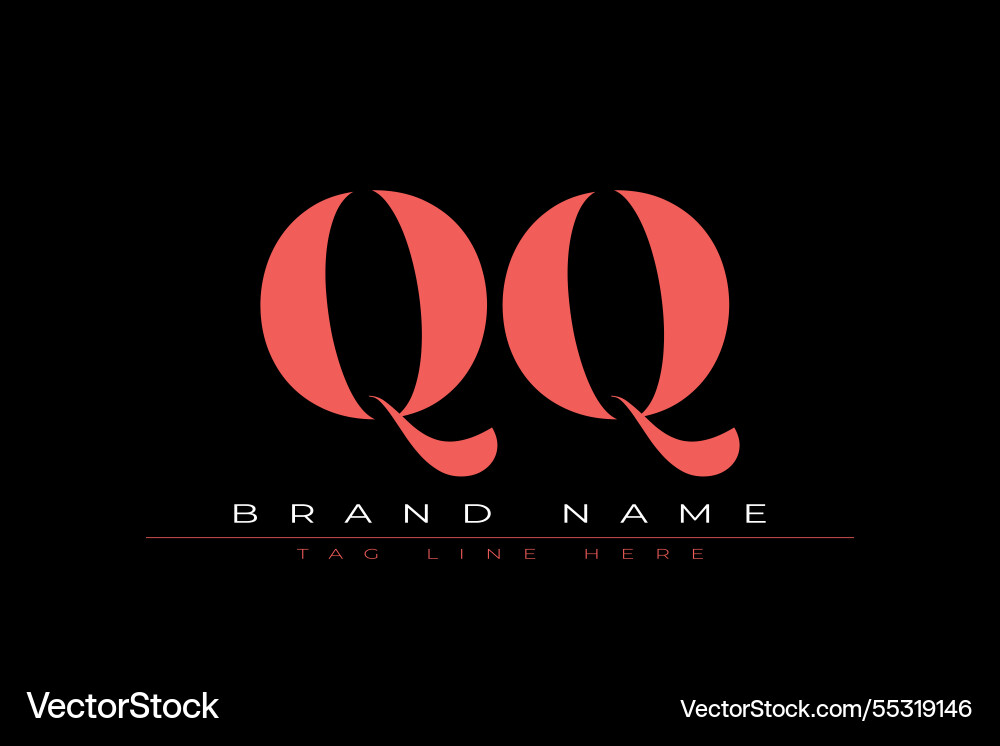 Abstract letter qq minimal logo design template Vector Image