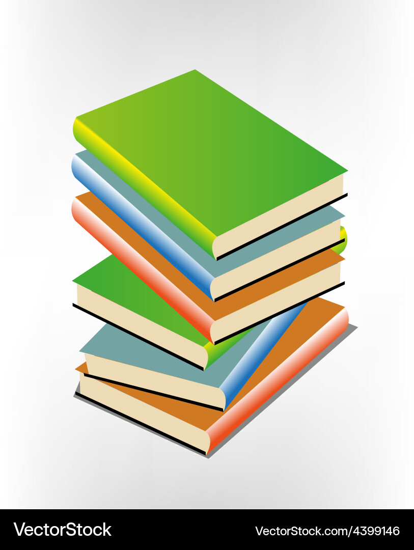 Book pile Royalty Free Vector Image - VectorStock