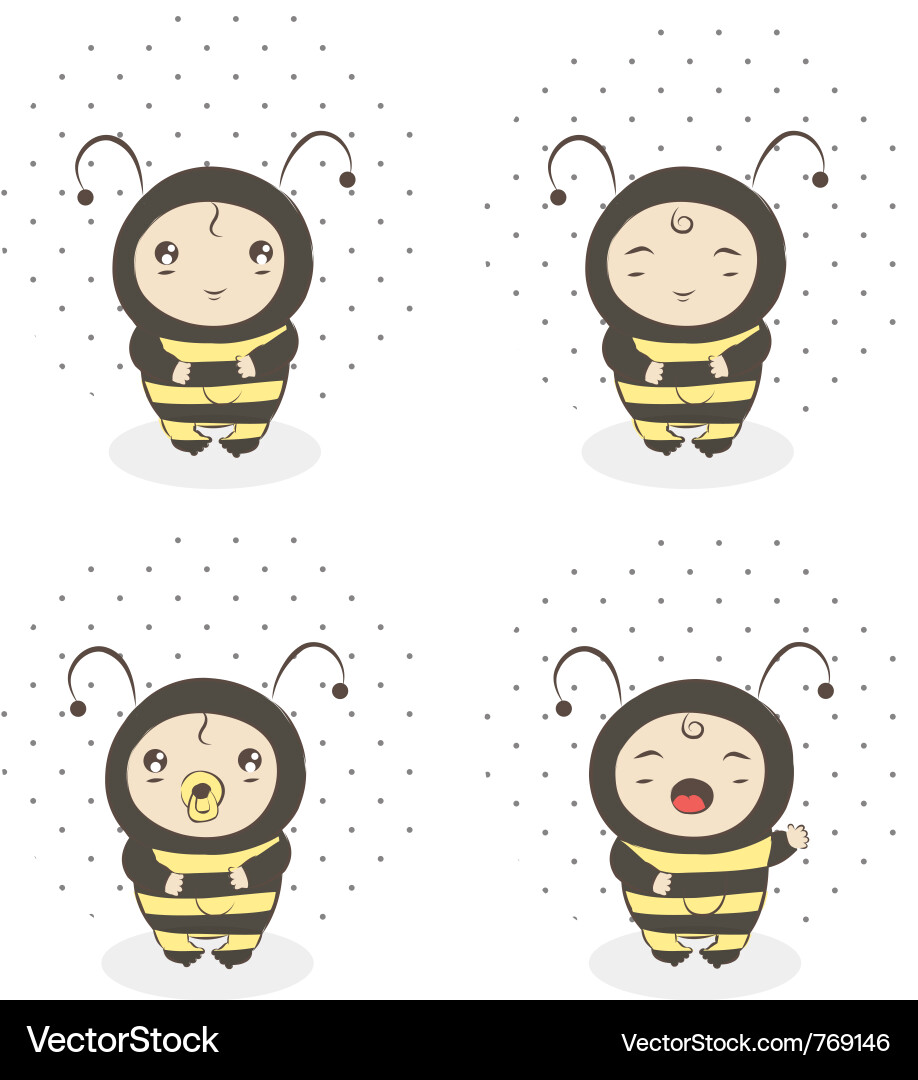 Cute Baby Bee with Pacifier Royalty Free Vector Image