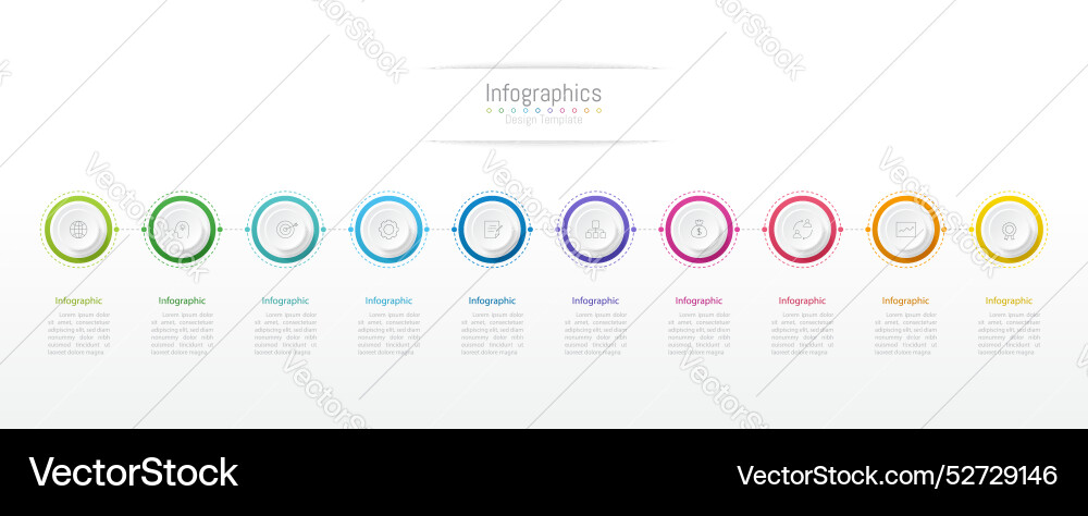Infographic 10 options design elements Royalty Free Vector
