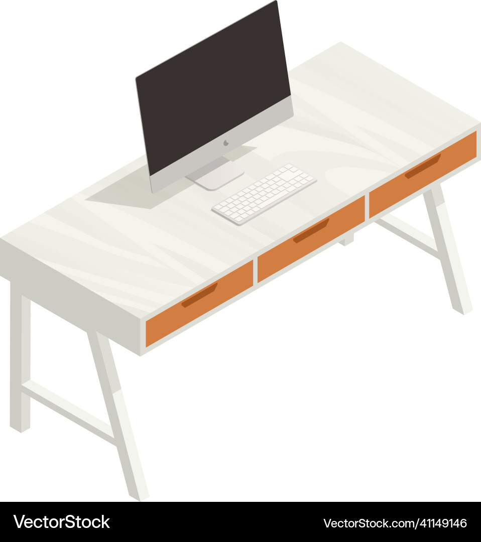 Isometric loft desk Royalty Free Vector Image - VectorStock