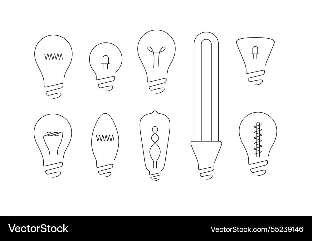 Lamp icons set white Royalty Free Vector Image