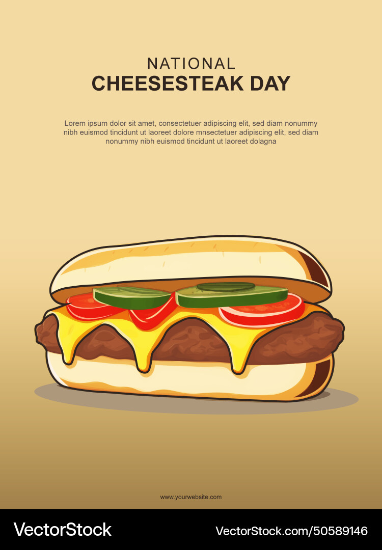 National cheesesteak day background Royalty Free Vector