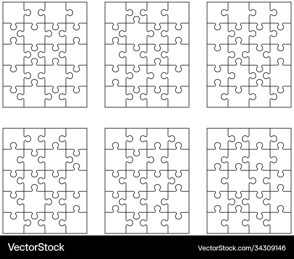 Puzzles separate pieces Royalty Free Vector Image