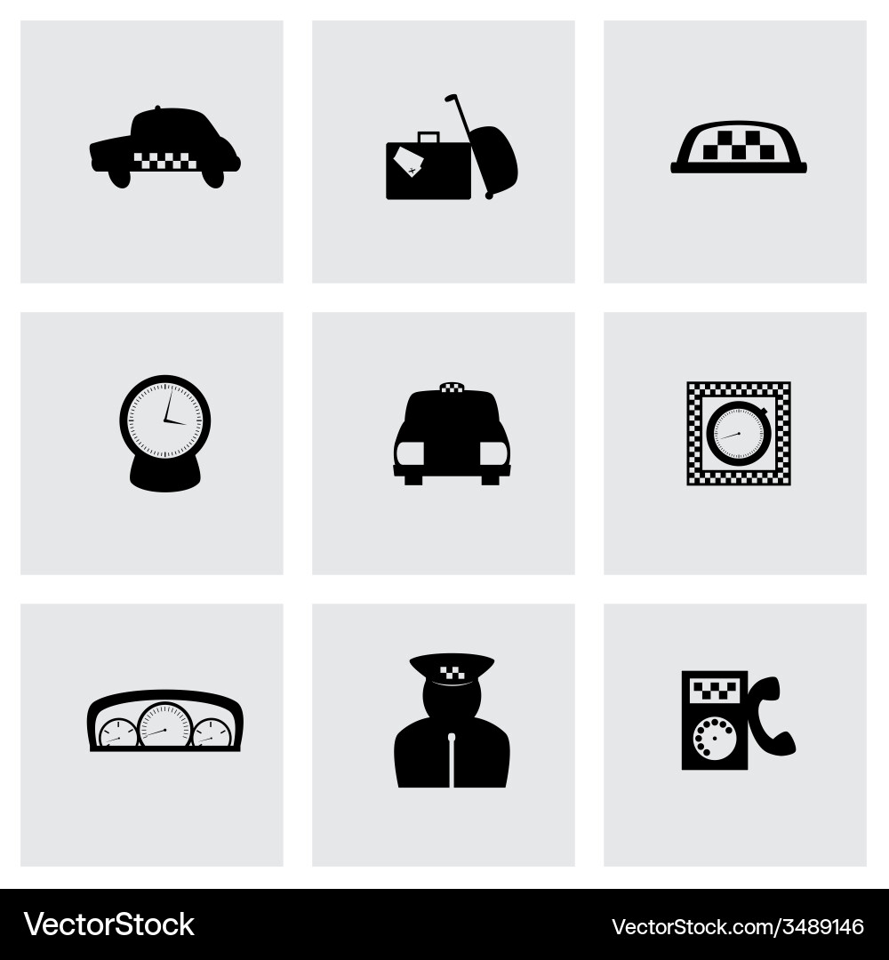 Taxi icon set Royalty Free Vector Image - VectorStock