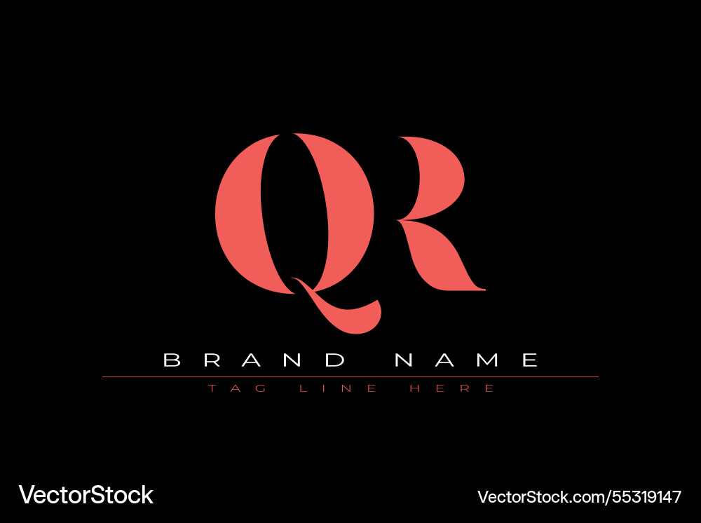 Abstract letter qr minimal logo design template Vector Image