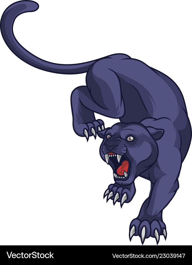 Black panther attacking Royalty Free Vector Image