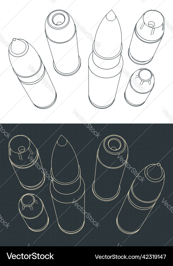 Bullets of various calibers Royalty Free Vector Image