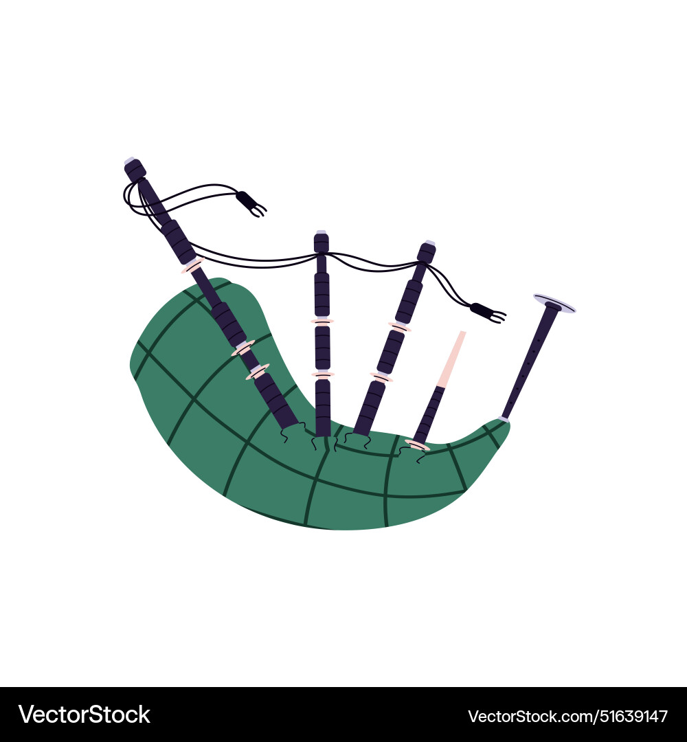 Checkered great highland bagpipe traditional Vector Image